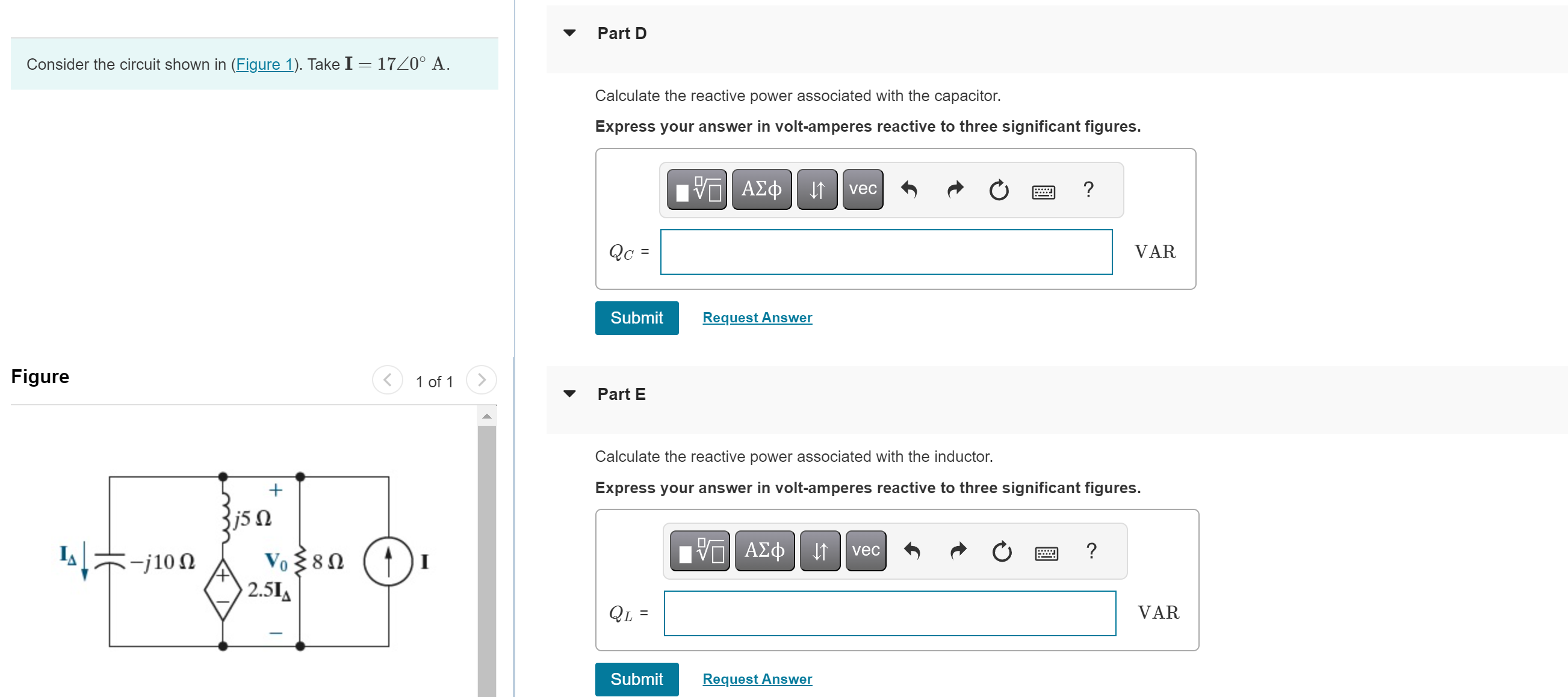 Solved Part DCalculate the reactive power associated with | Chegg.com