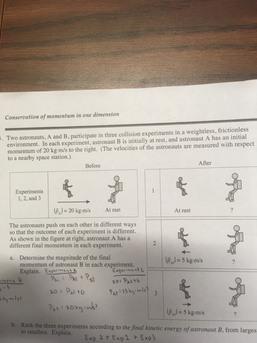 Solved Conservation of momentum in one dimension Two | Chegg.com