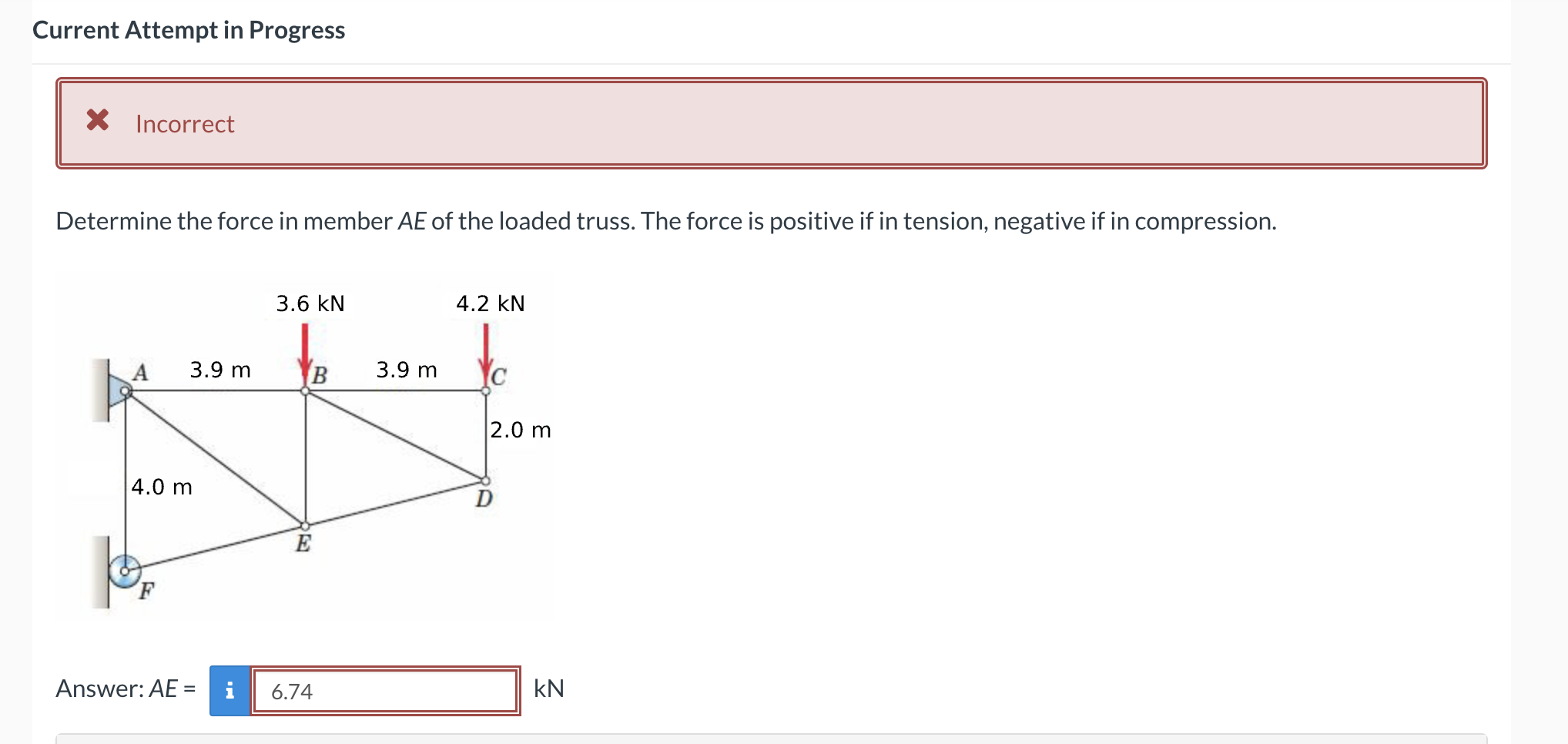 Solved Current Attempt in Progress Incorrect Determine the | Chegg.com
