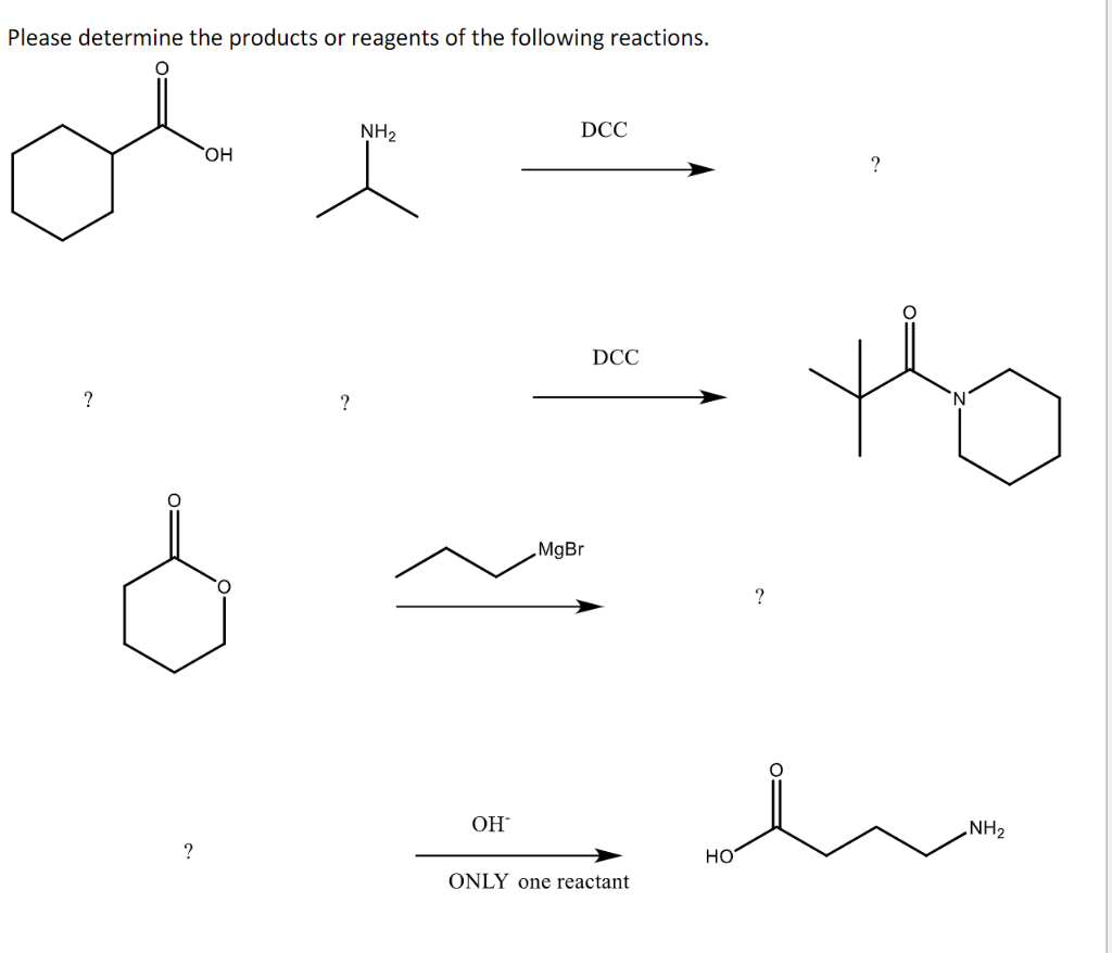 Solved Please determine the products or reagents of the | Chegg.com