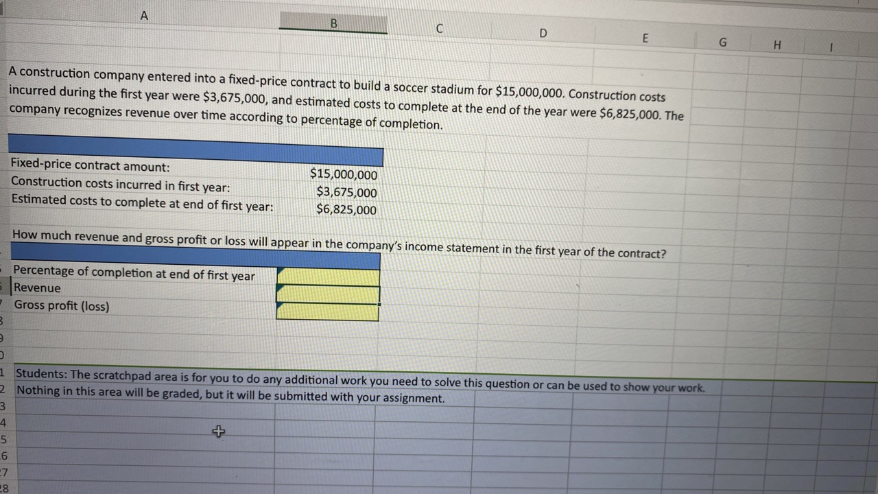 Solved A construction company entered into a fixed-price | Chegg.com