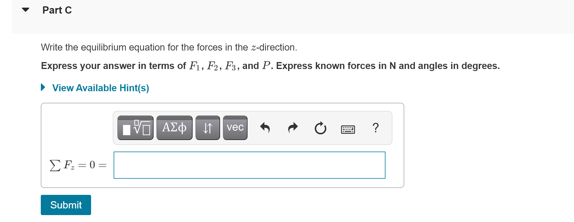 Solved II Revi Part A Learning Goal: To calculate unknown | Chegg.com