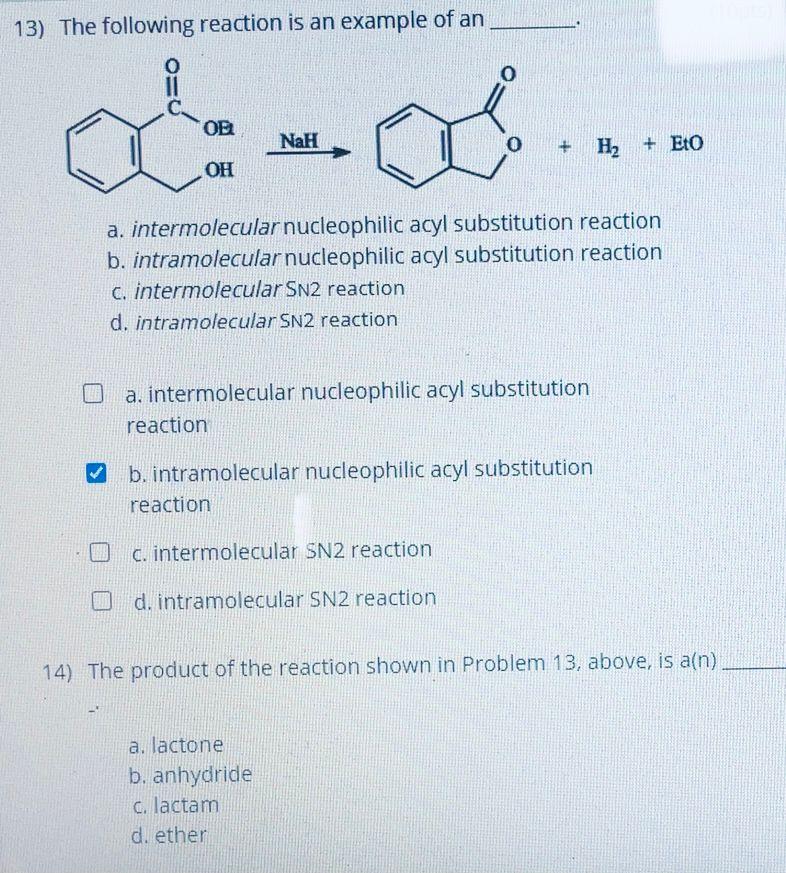 Solved 13) The following reaction is an example of an ОР NaH | Chegg.com