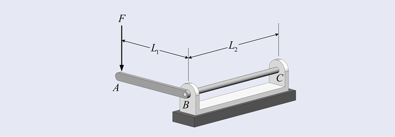 Solved The 50 mm diameter rod BC is attached to the lever AB | Chegg.com