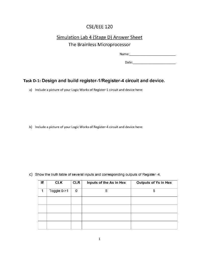 Solved CSE/EEE 120 Simulation Lab 4 (Stage D) Answer Sheet | Chegg.com