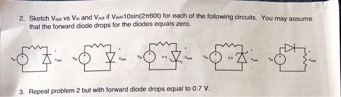 Solved 2. Sketch Vout vs Vin and Vout if Vn=losin(2?60t) for | Chegg.com Solved 2. Sketch Vout vs Vin and Vout if Vn=losin(2?60t) for | Chegg.com
