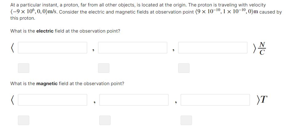 Solved At a particular instant, a proton, far from all other | Chegg.com