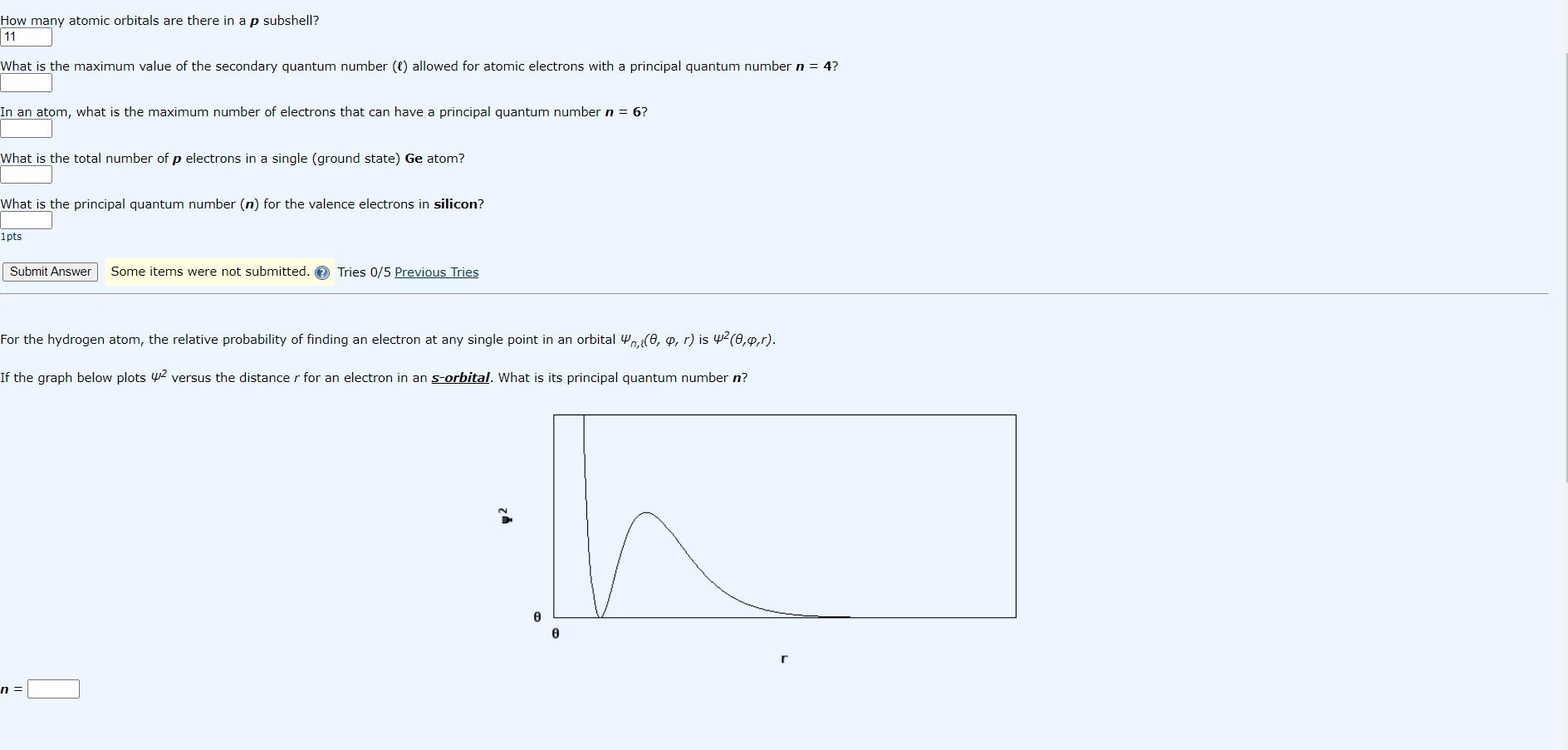 Solved How many atomic orbitals are there in a p subshell? | Chegg.com