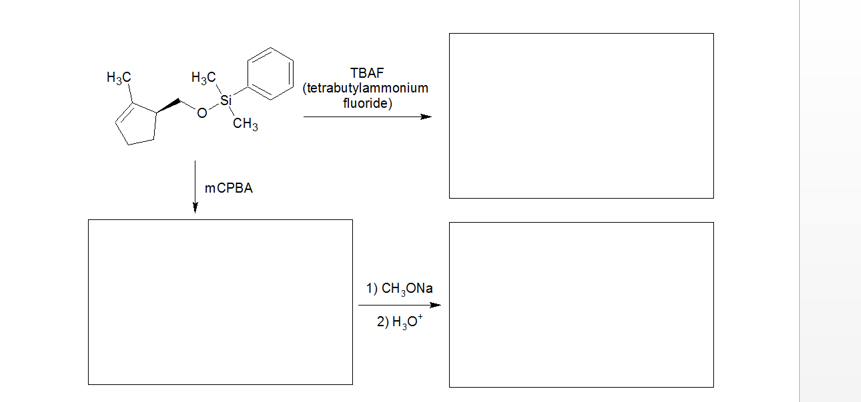 Solved Нас H3C TBAF (tetrabutylammonium fluoride) CH3 mCPBA | Chegg.com