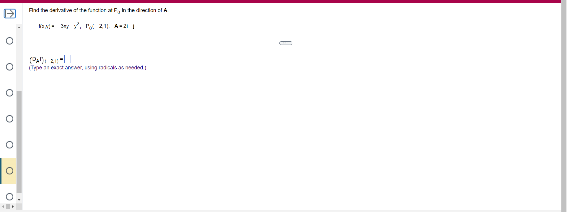Solved Find the derivative of the function at P0 in the | Chegg.com