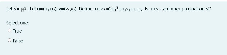 Solved Let V=R2. Let u=(U1,u2),V=(v1,v2). Define | Chegg.com