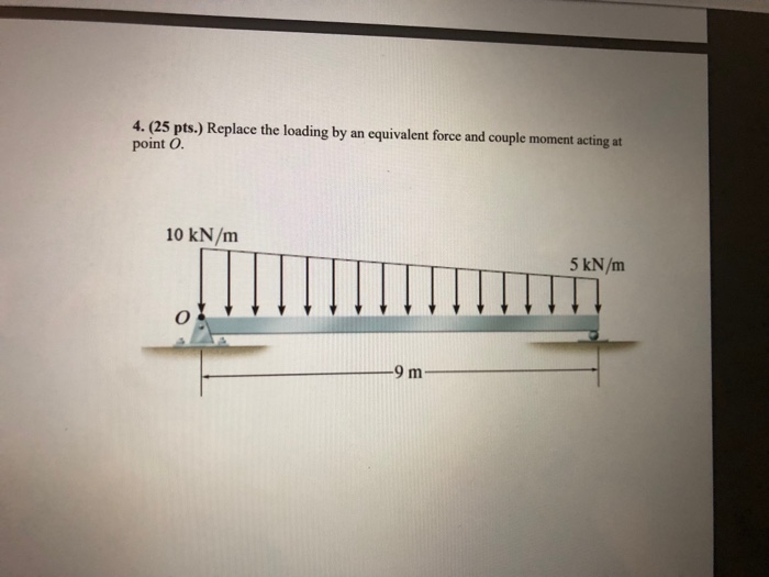 Solved 4. (25 pts.) Replace the loading by an equivalent | Chegg.com