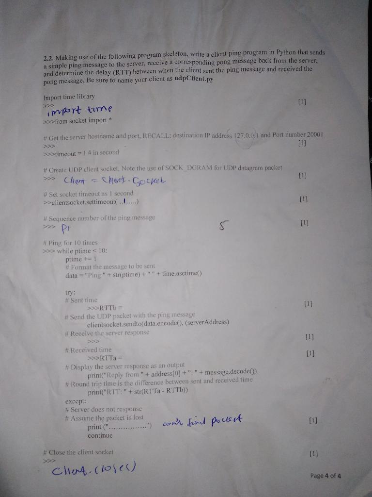 Solved 2.2. Making use of the following program skeleton, | Chegg.com