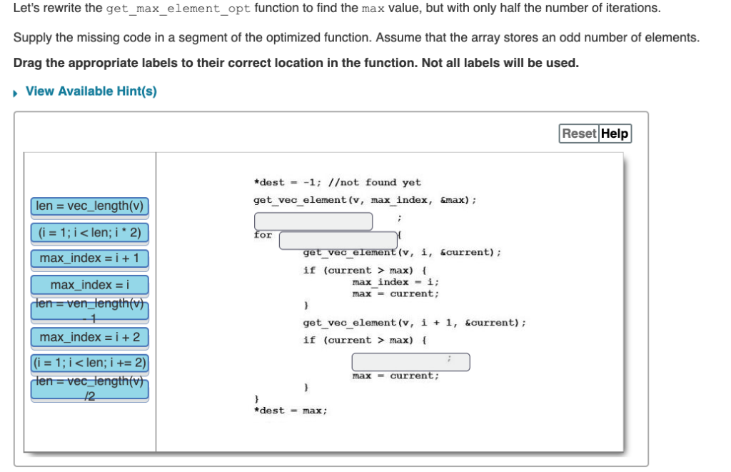 Solved Part A - Implementing a 2 x 1 loop unrolling Review | Chegg.com