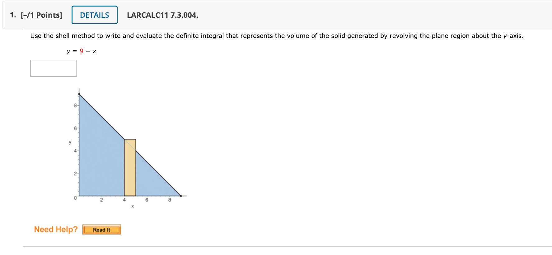 Solved 1. [-/1 Points] DETAILS LARCALC11 7.3.004. Use the | Chegg.com