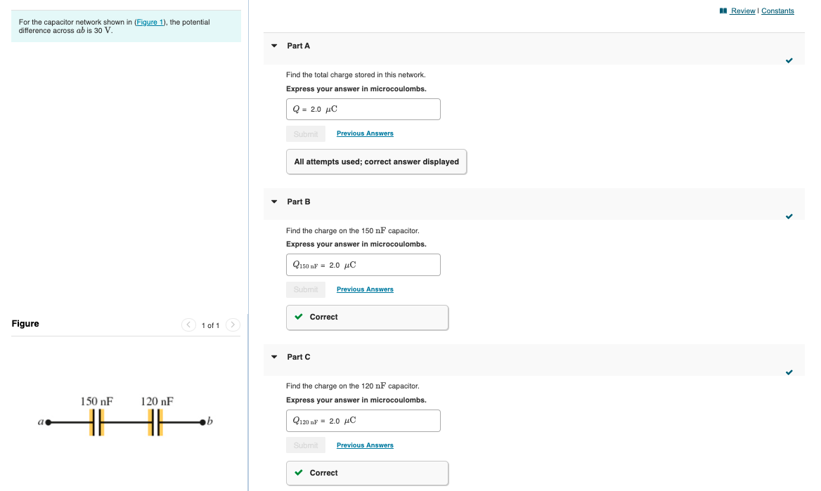 Solved Review Constants For the capacitor network shown in | Chegg.com