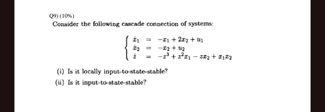 Q9) (10%)Consider the following cascade connection of | Chegg.com