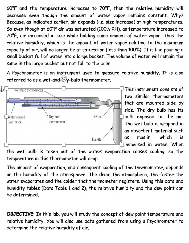 Solved Measuring Dewpoint Temperature - Lab Name: | Chegg.com