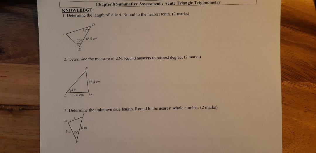 Solved Chapter 8 Summative Assessment : Acute Triangle | Chegg.com