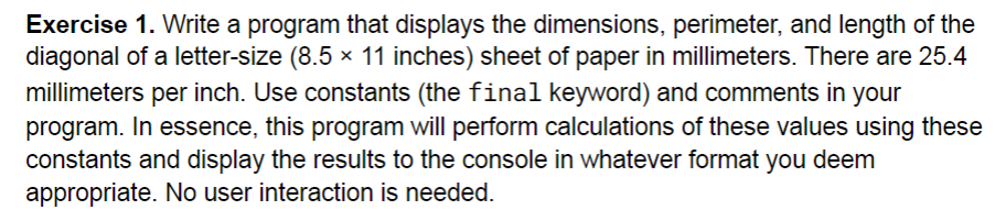 Solved Exercise 1. Write a program that displays the | Chegg.com