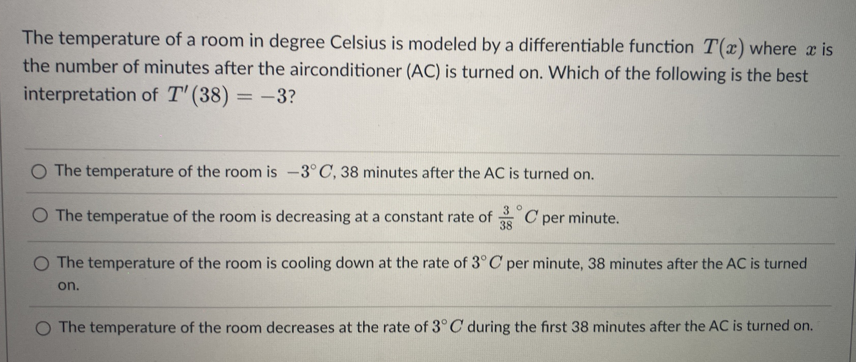 Solved The temperature of a room in degree Celsius is | Chegg.com