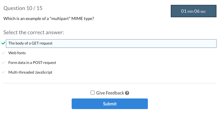 Solved Question 10/15 Which is an example of a "multipart" | Chegg.com