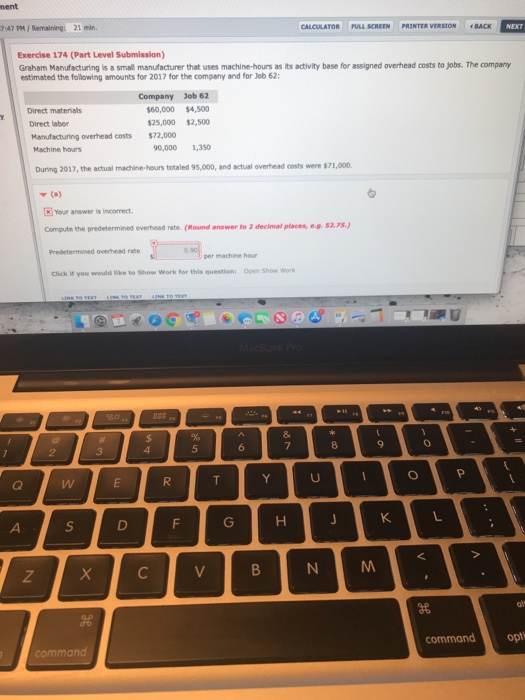 Solved CALCULATOR SCREEN PRI FULL SCREEN PRINTER VERSTON | Chegg.com