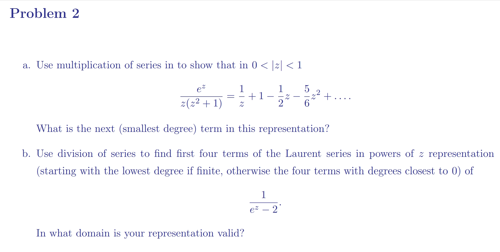 Solved Problem 2a. ﻿Use multiplication of ﻿series in to | Chegg.com