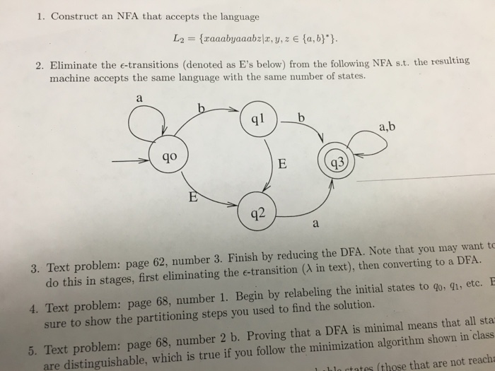 Solved 1. Construct an NFA that accepts the language La = | Chegg.com