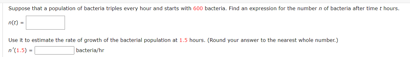 Solved Suppose that a population of bacteria triples every | Chegg.com