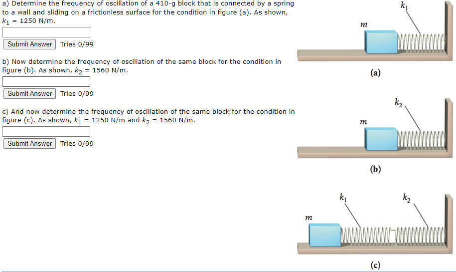Solved a) Determine the frequency of oscillation of a 410-g | Chegg.com