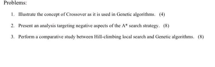 Solved Problems: 1. Illustrate the concept of Crossover as | Chegg.com