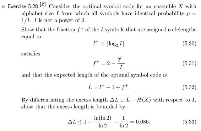 Exercise 5.28. [2] Consider the optimal symbol code | Chegg.com