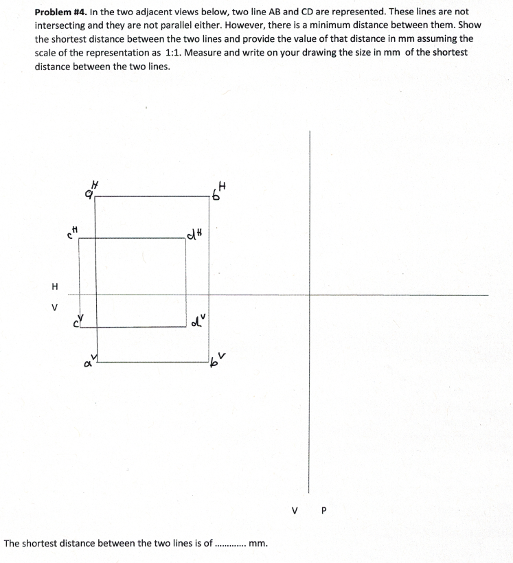 Solved Problem #4. In the two adjacent views below, two line | Chegg.com
