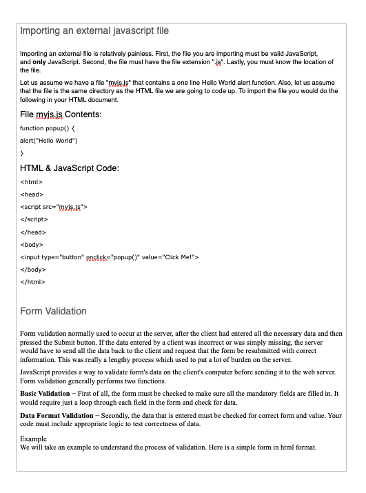 Solved Importing an external javascript file Importing an | Chegg.com Solved Importing an external javascript file Importing an | Chegg.com