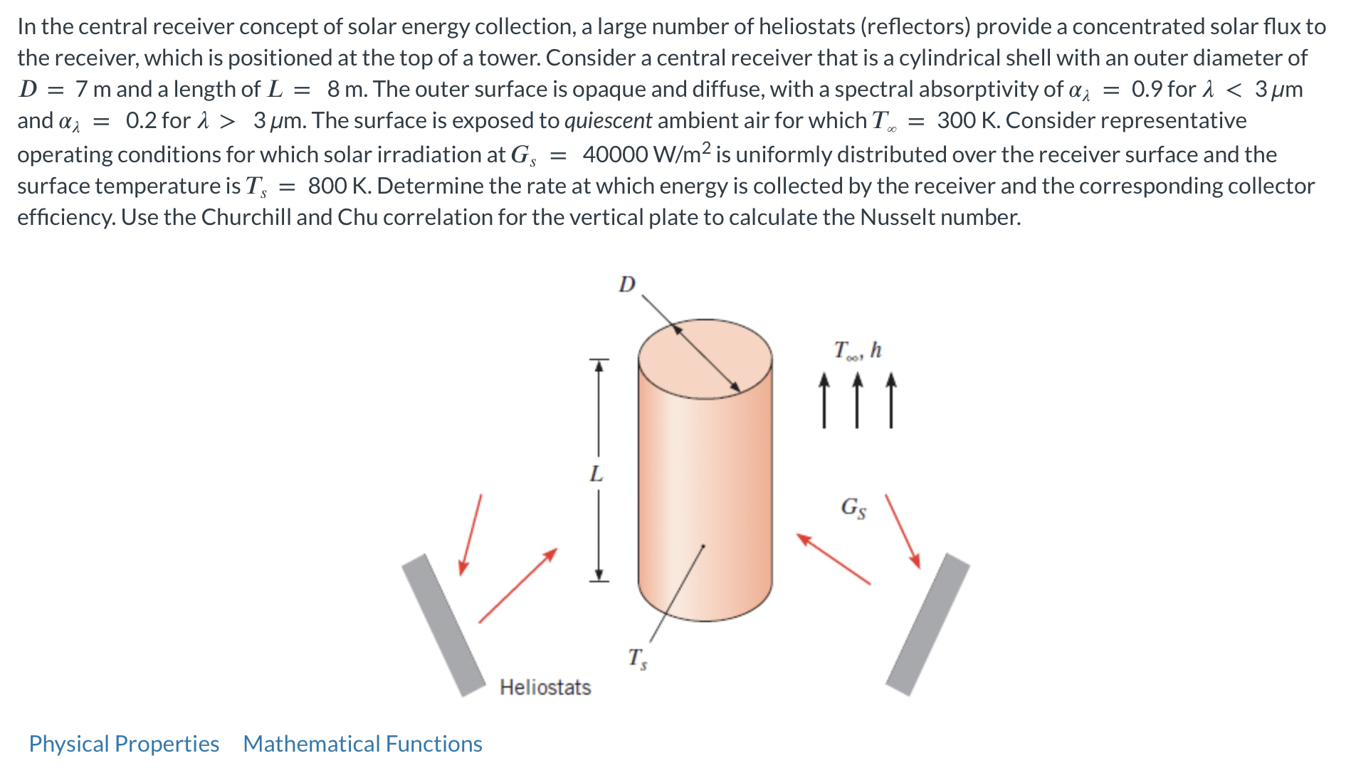 Solved In the central receiver concept of solar energy | Chegg.com