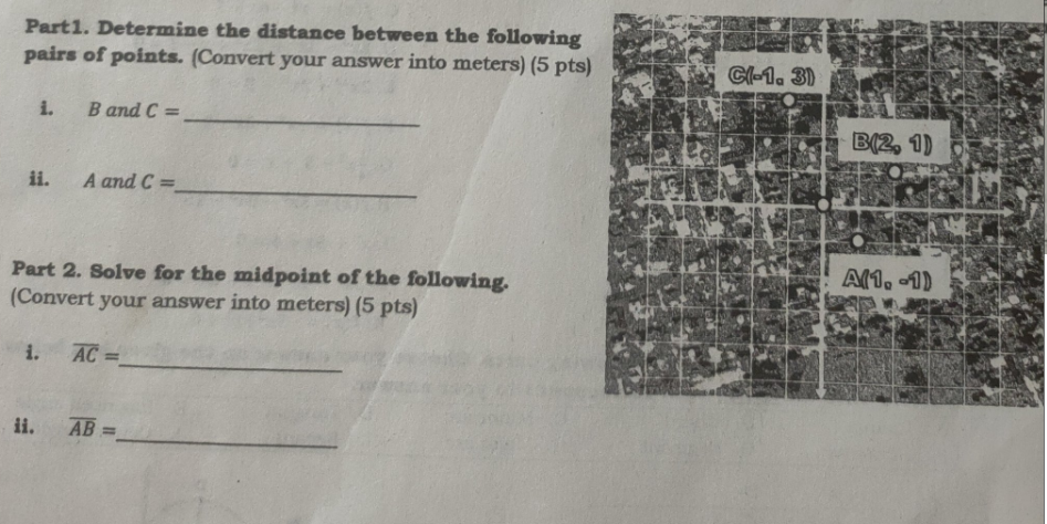 Solved Part1. Determine the distance between the following | Chegg.com