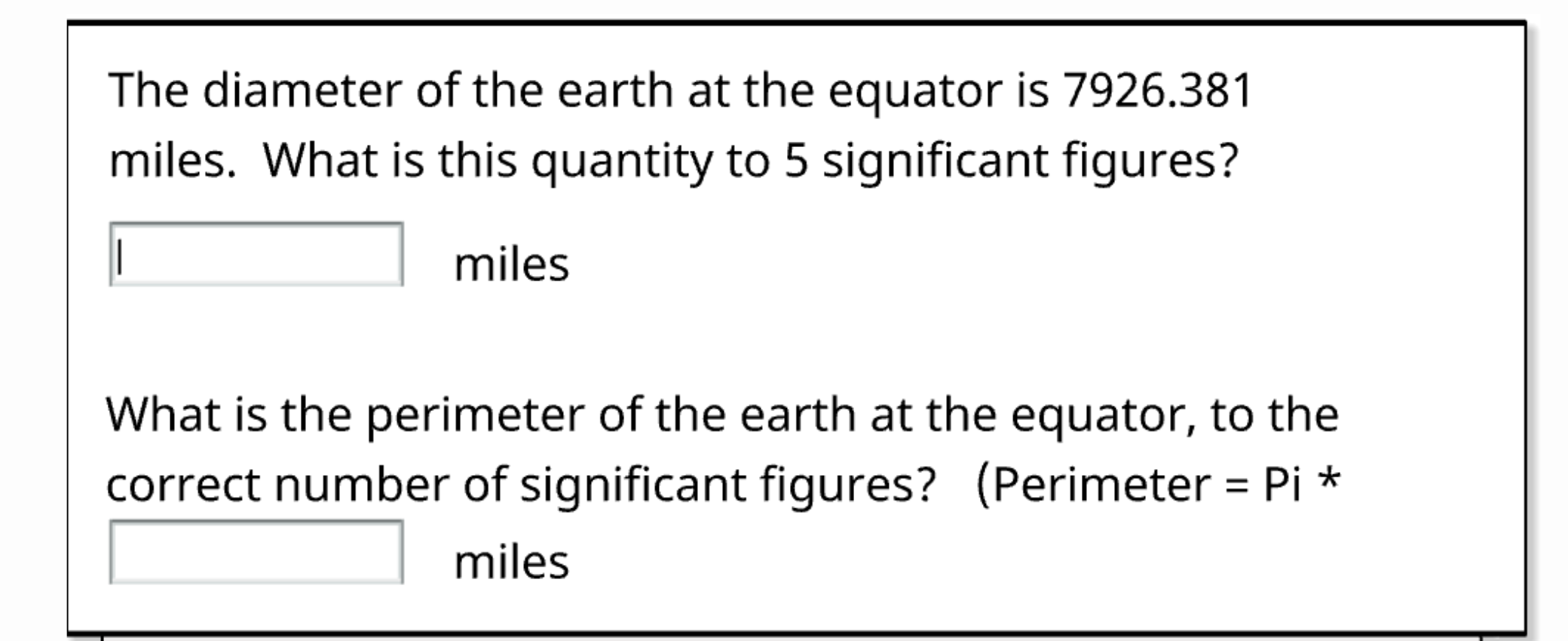 Solved The diameter of the earth at the equator is 7926.381 | Chegg.com