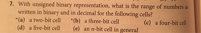 Solved With unsigned binary representation, what is the | Chegg.com