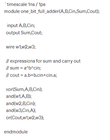 Solved "timescale 1ns / 1ps module | Chegg.com