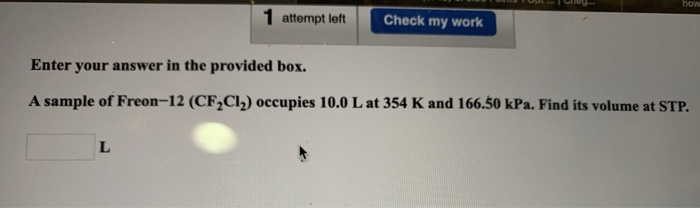 Solved how 1 attempt left Check my work Enter your answer in | Chegg.com