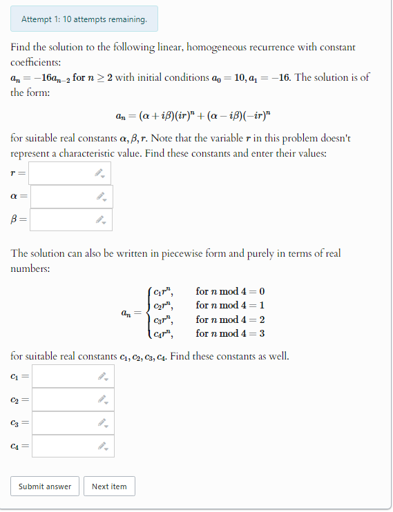 Solved Find the solution to the following linear, | Chegg.com