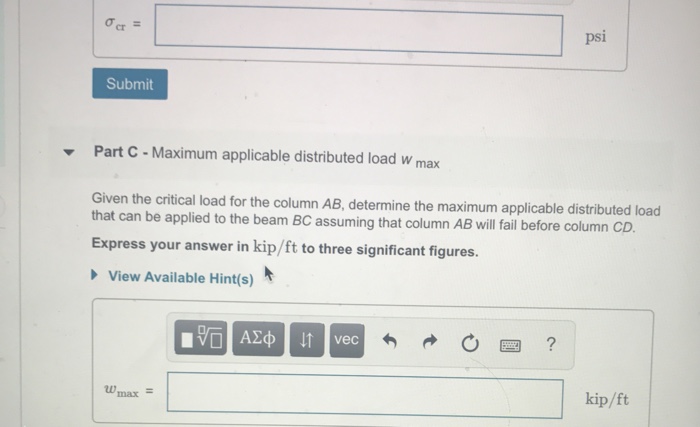 Solved Learning Goal: To analyze an ideal column with pin | Chegg.com