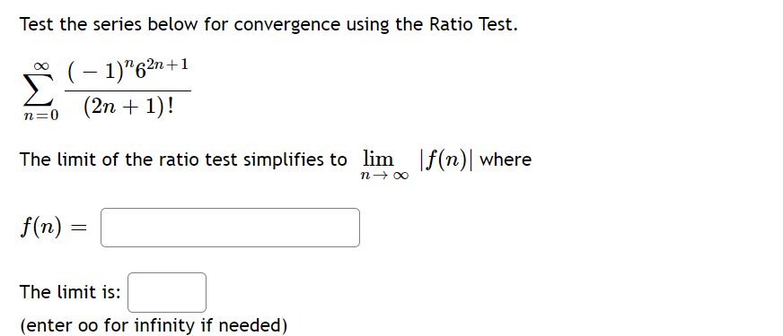 Solved Test the series below for convergence using the Ratio | Chegg.com