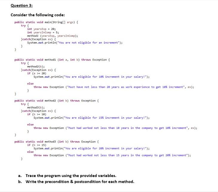 Solved Consider the following code: | Chegg.com