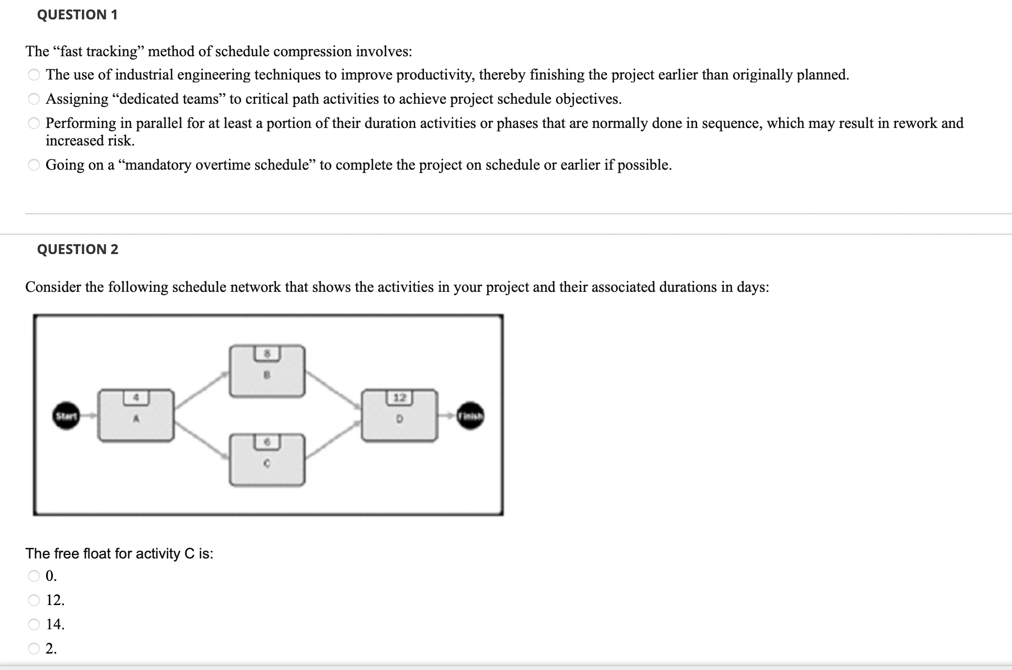 Solved The "fast tracking" method of schedule compression | Chegg.com