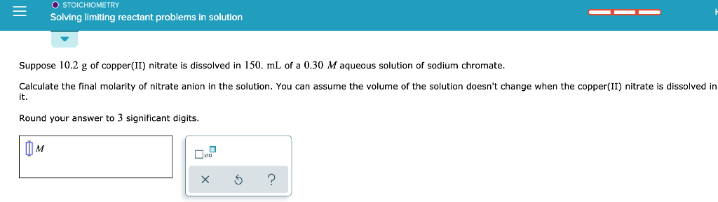 Solved O STOICHIOMETRY Solving limiting reactant problems in | Chegg.com