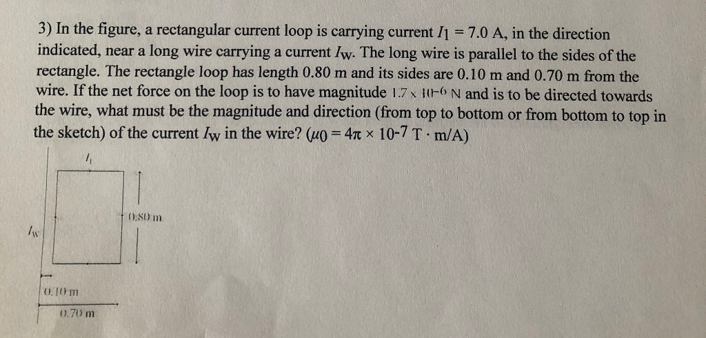 Solved 3) In the figure, a rectangular current loop is | Chegg.com