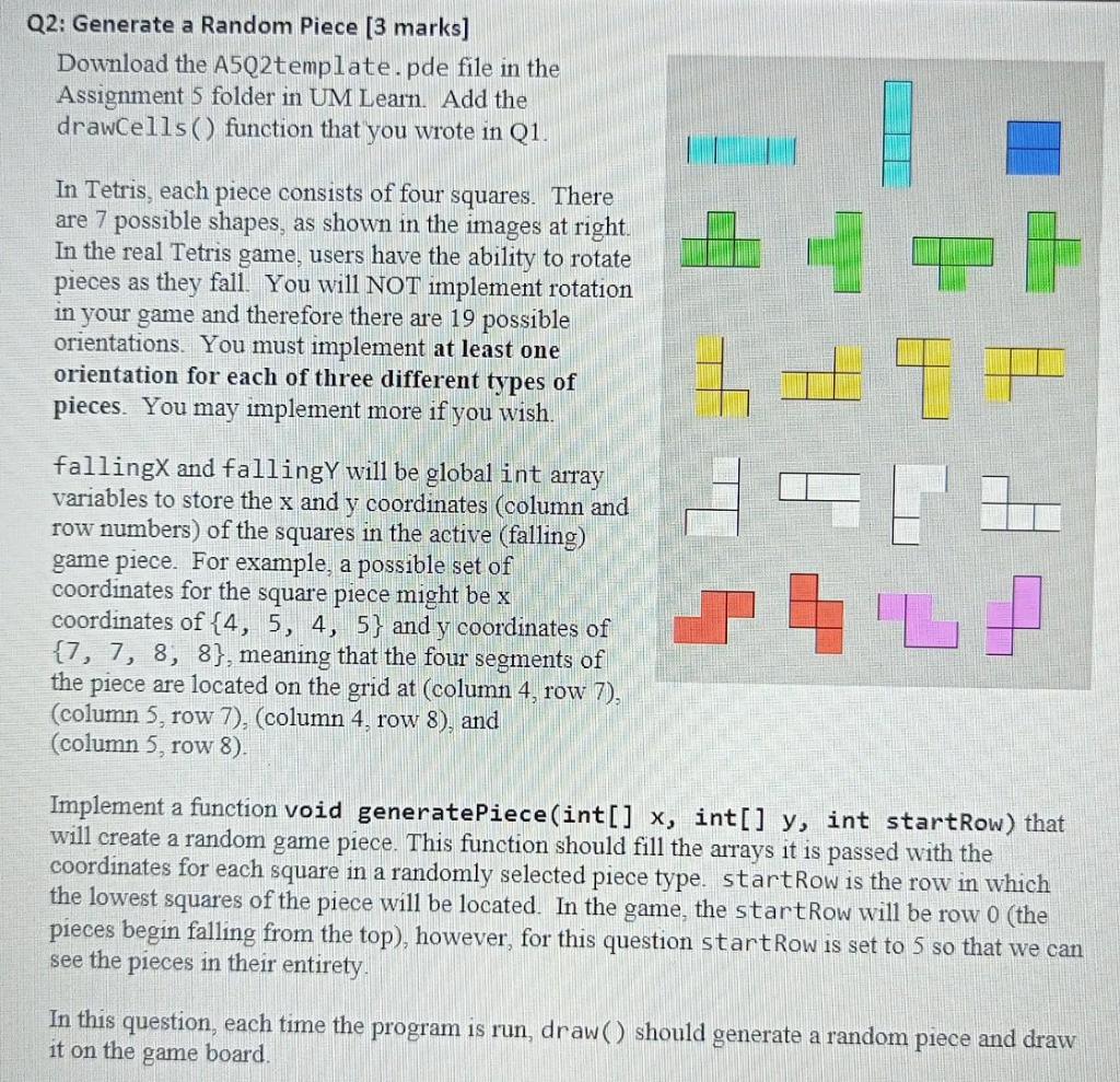 In Tetris, each piece consists of four squares. There | Chegg.com