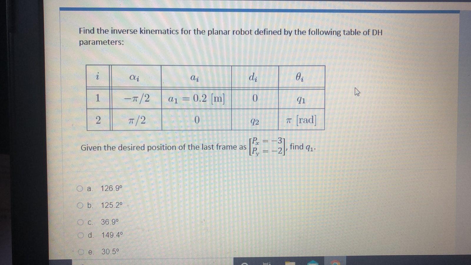 Solved Find the inverse kinematics for the planar robot | Chegg.com